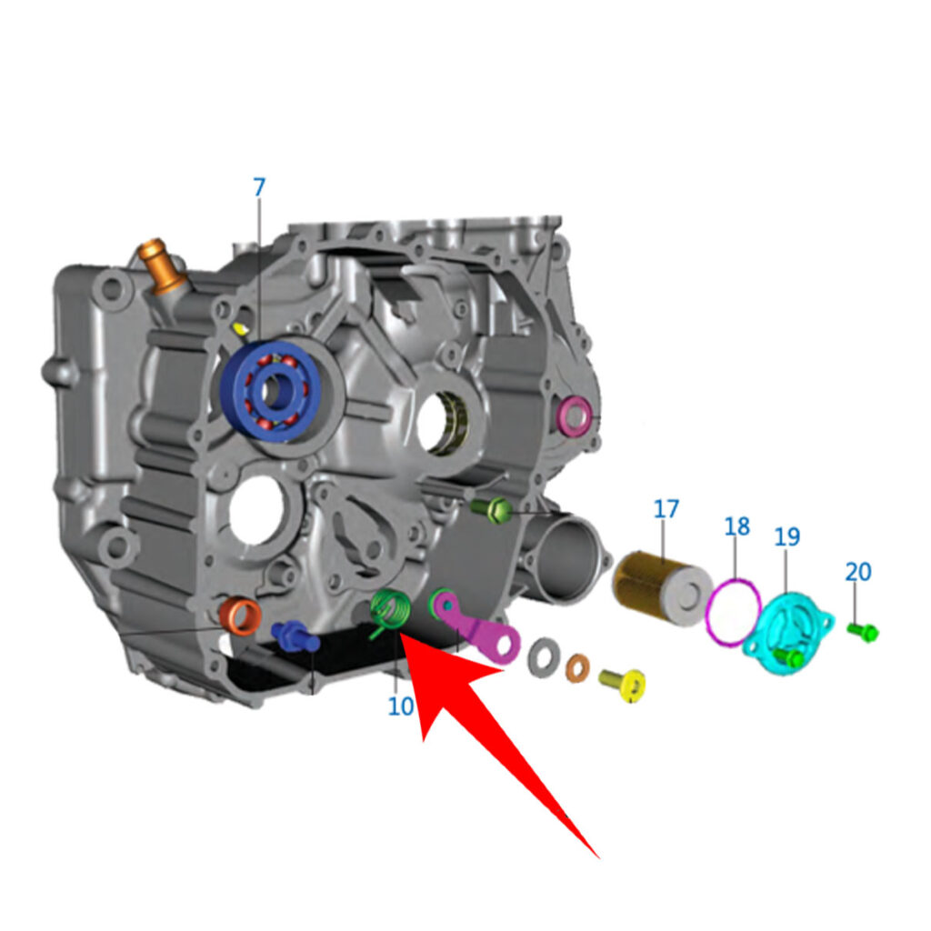 Resorte Tope de Selector de Cambios Moto Dominar 400 / 250 / Pulsar Ns ...